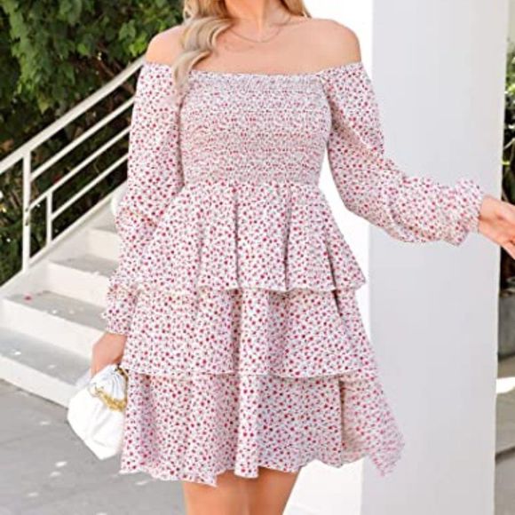 Missky | Dresses | Missky Womens Summer Casualsquare Neck Smocked ...